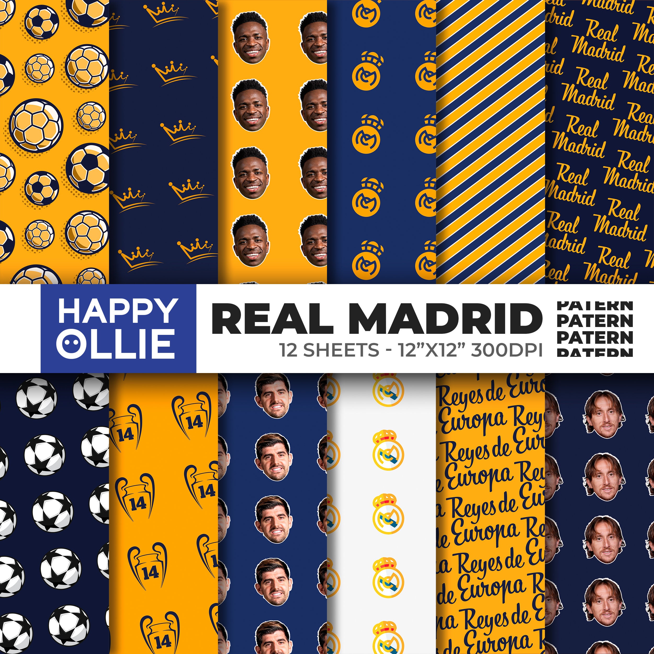 Real Madrid digital paper, scrapbook papers, wallpaper, Football ...