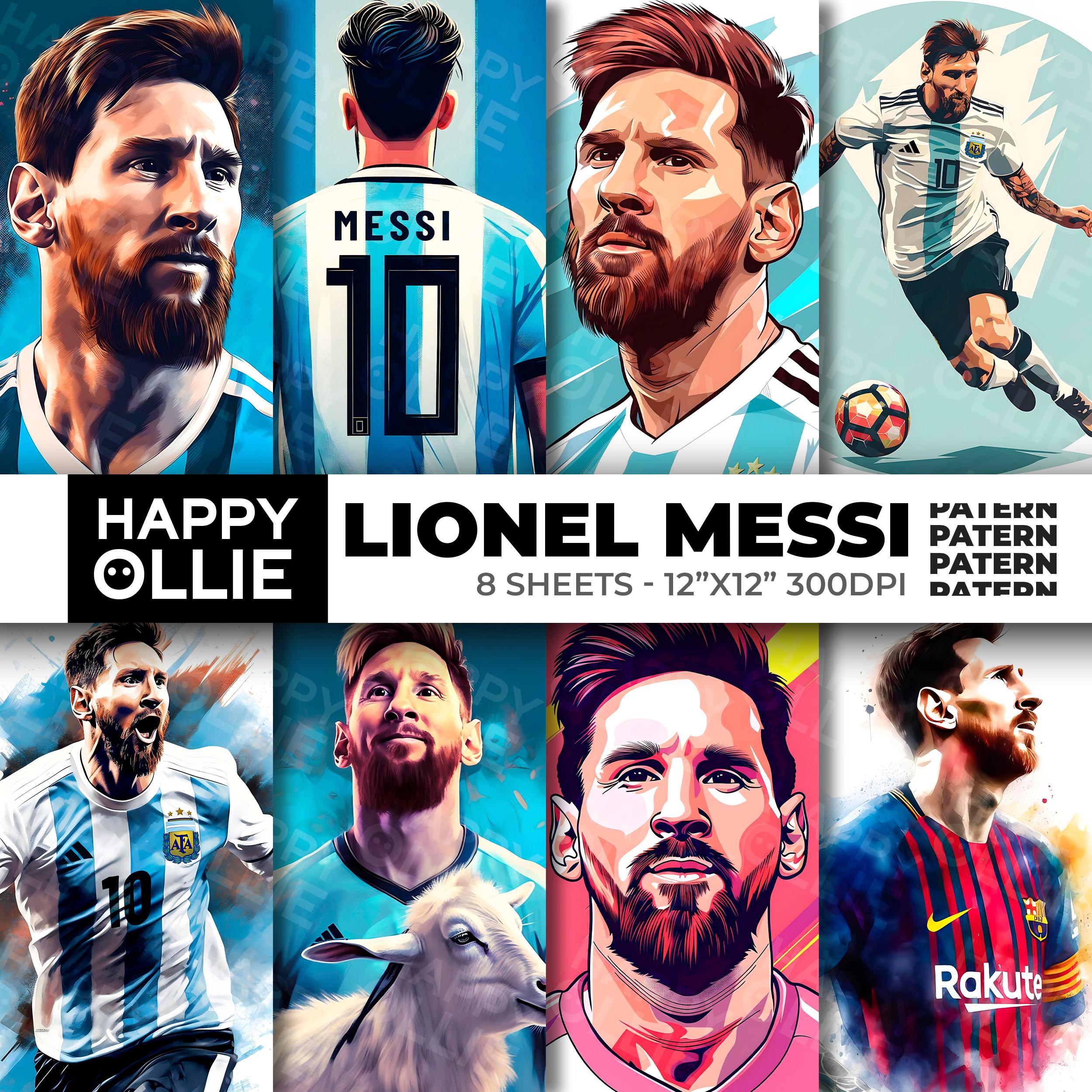 Lionel Messi Digital Portratis, Scrapbook Papers, Wallpaper, Football ...
