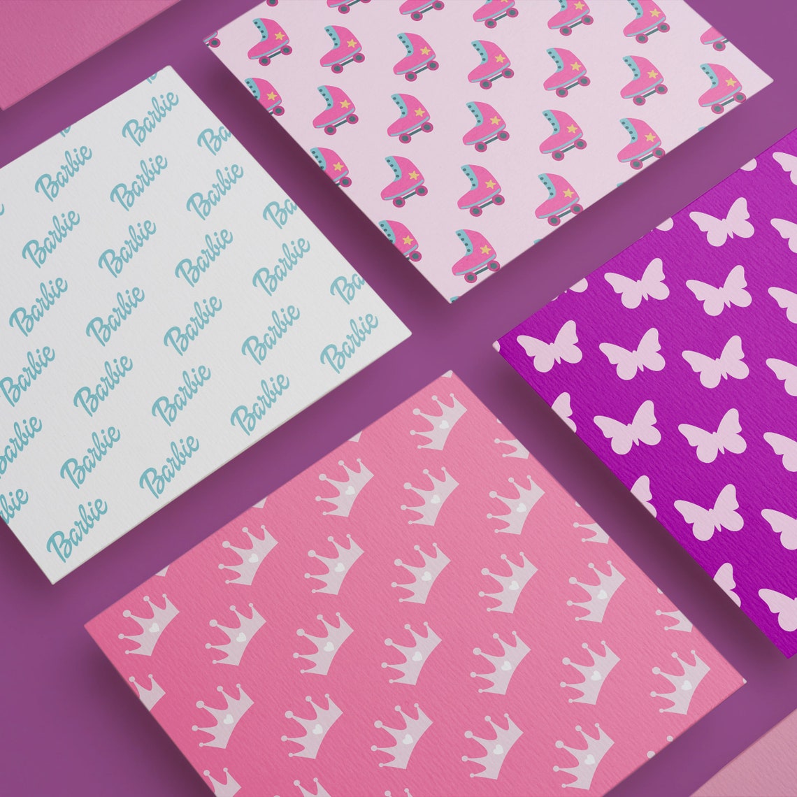 Barbie Girl Digital Paper, Scrapbook Papers, Wallpaper, Barbie ...