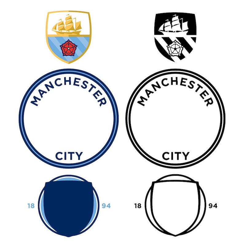 Manchester City Logo SVG Vector File. Full Color and Monochromatic ...