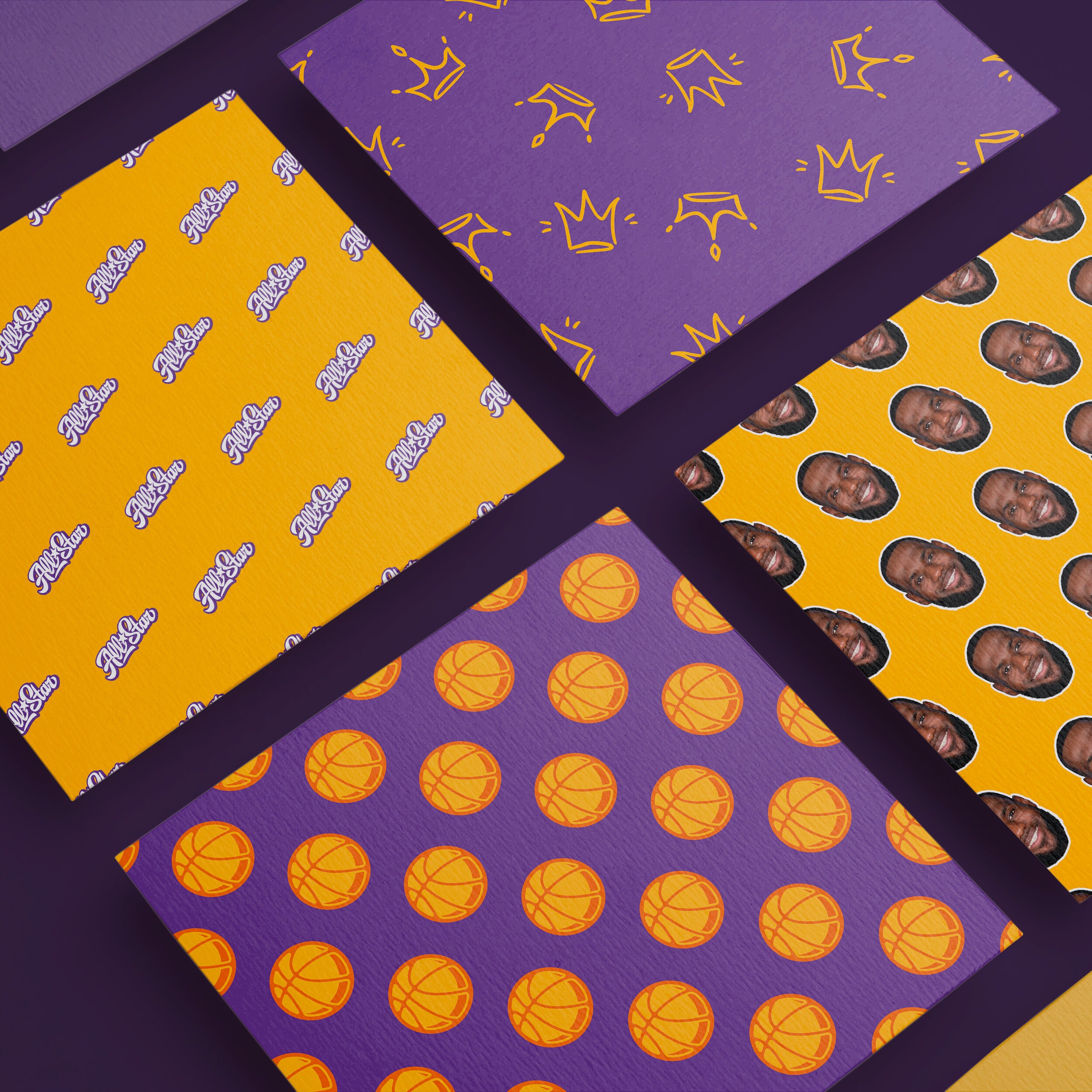 Los Angeles Lakers Digital Paper, Scrapbook Papers, Wallpaper, LA ...