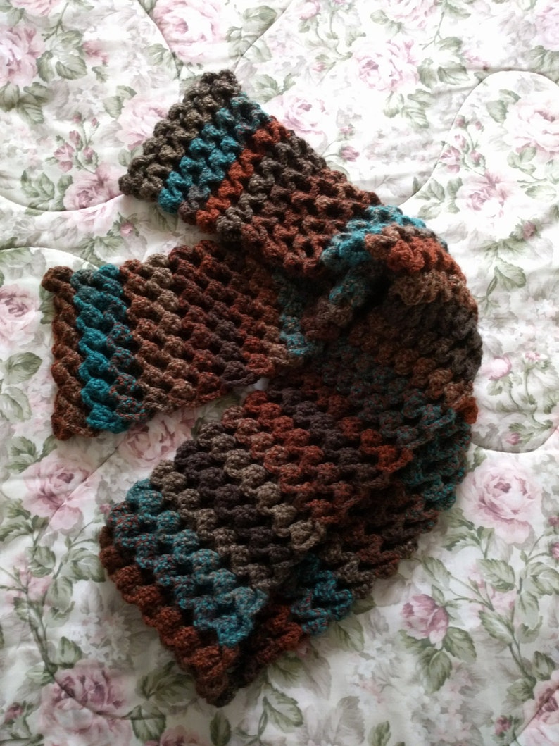 Multi-colored Crocheted Scarf - Etsy