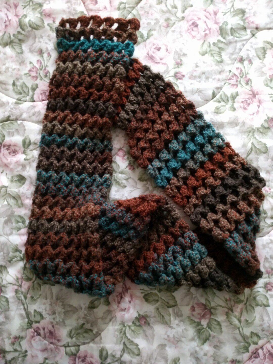 Multi-colored Crocheted Scarf - Etsy