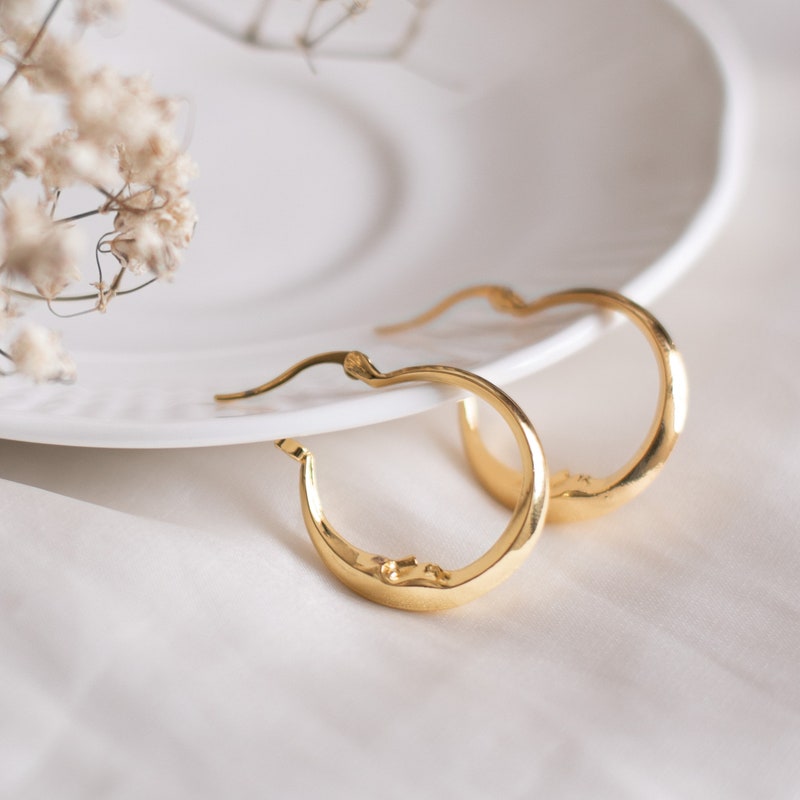 Moon Hoop Earring - Etsy