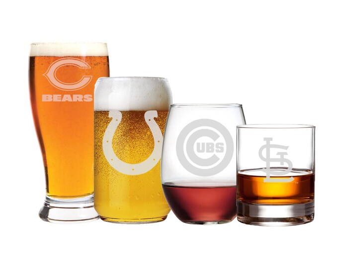 Sports Team Drinking Glasses | Beer Glasses | Etched Glasses | Whiskey ...