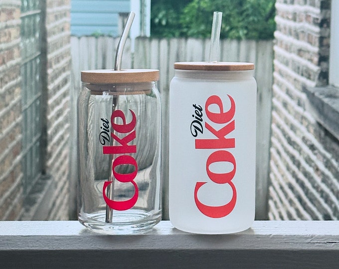 Diet Coke Glass Can Tumbler | Pop Brand Can Glass | Birthday Gift ...
