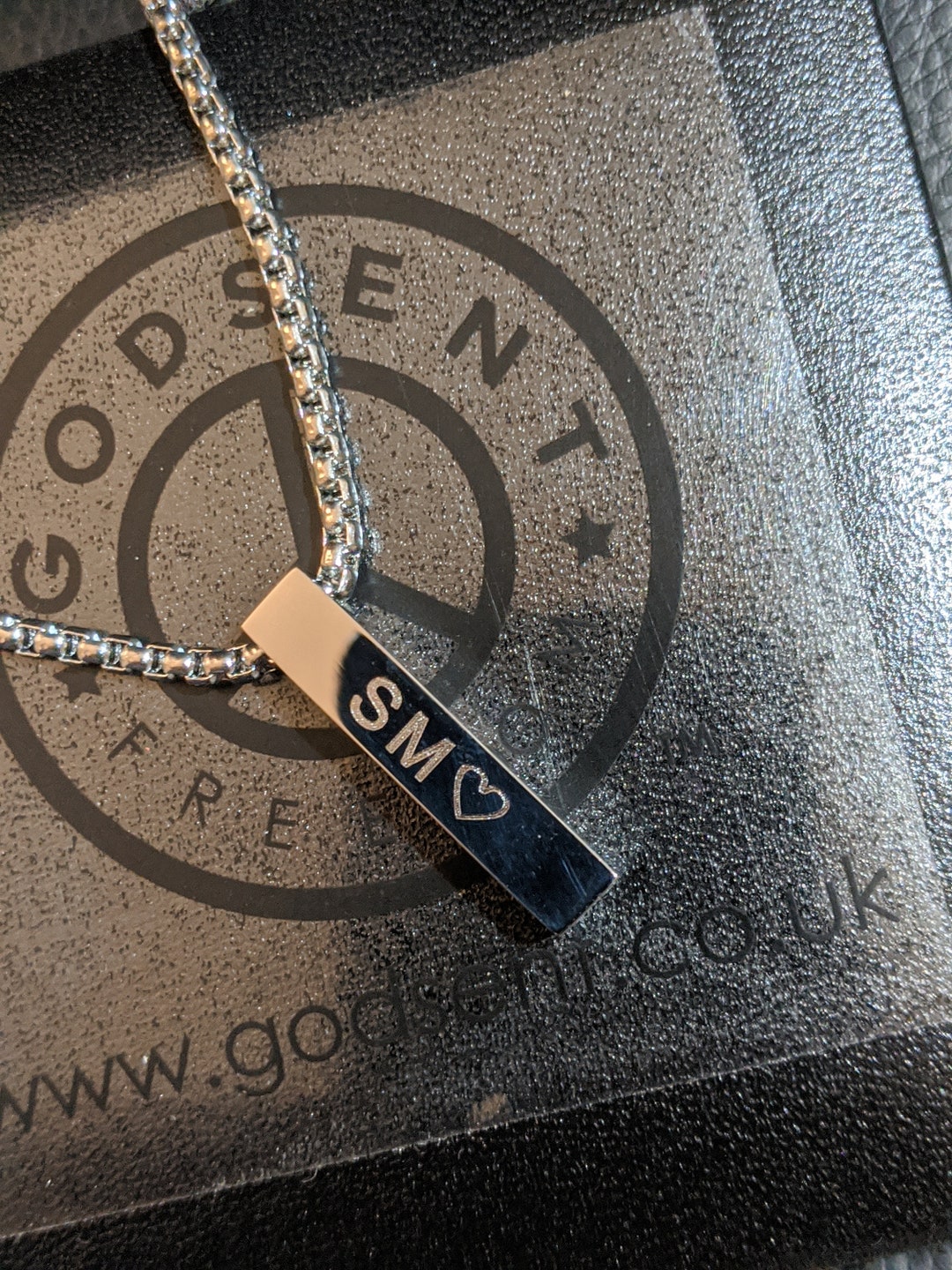 Personalised Engraved Identity Necklace, Name Bar Chunky Silver Steel ...