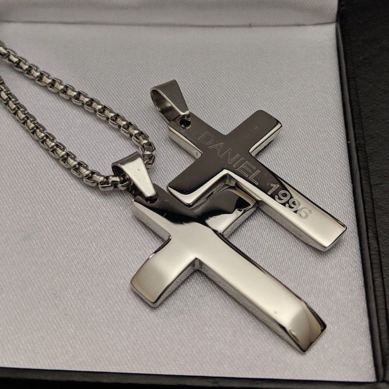 Stainless Steel Cross Necklaces Men - Etsy