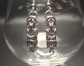 Byzantine Cascade Chainmaille Dangle Earrings, in Chestnut Brown - Etsy