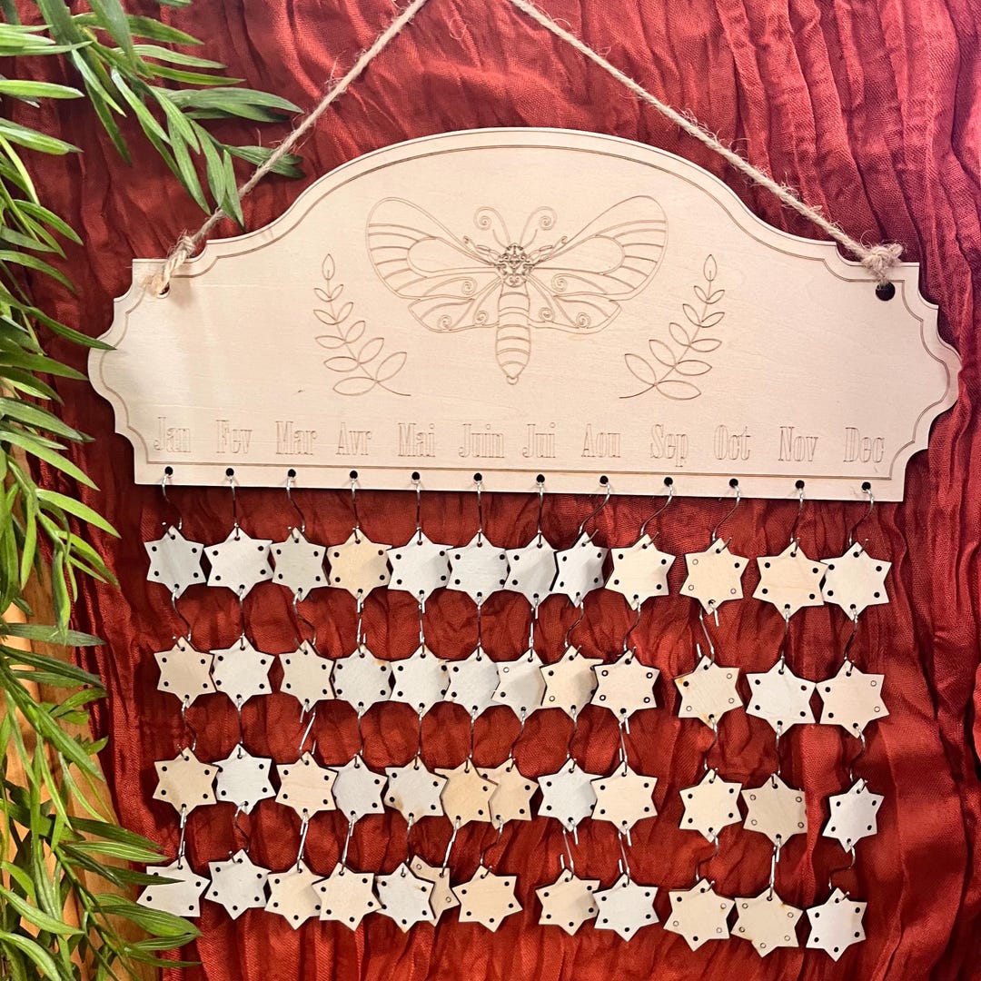 Wooden Birthday Calendar: Moth - Etsy