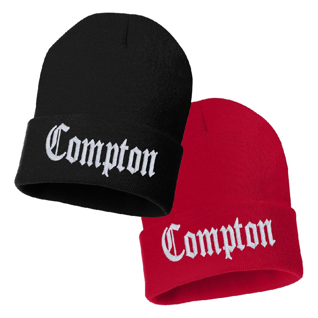 COMPTON Cuffed Beanie Embroidered Hat, Embroidered Gift, Winter Hat ...