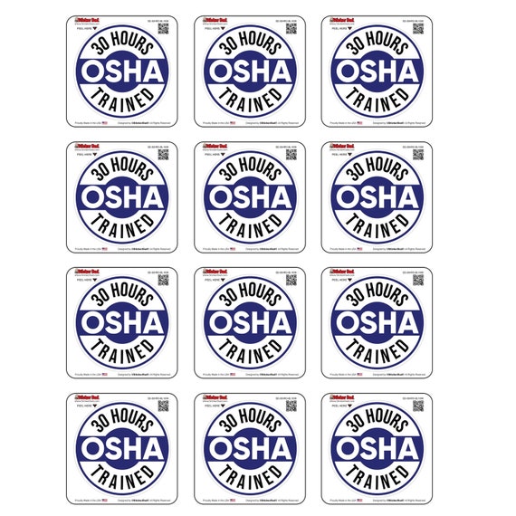 30 Hours Osha Trained 12 Pack 2 Round White/blue Full - Etsy
