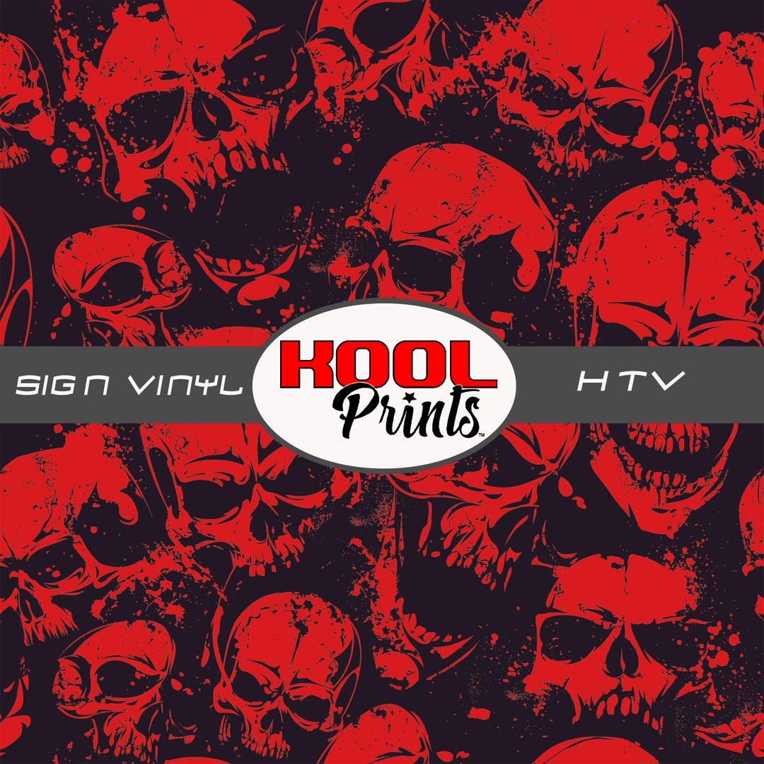 Kool Prints™ GRUNGE Skulls 1211R Pattern Printed Vinyl, Printed ...