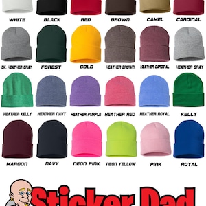 GANGSTA Cuffed Embroidered Beanie Hat, Embroidered Gift, Dad, Man ...