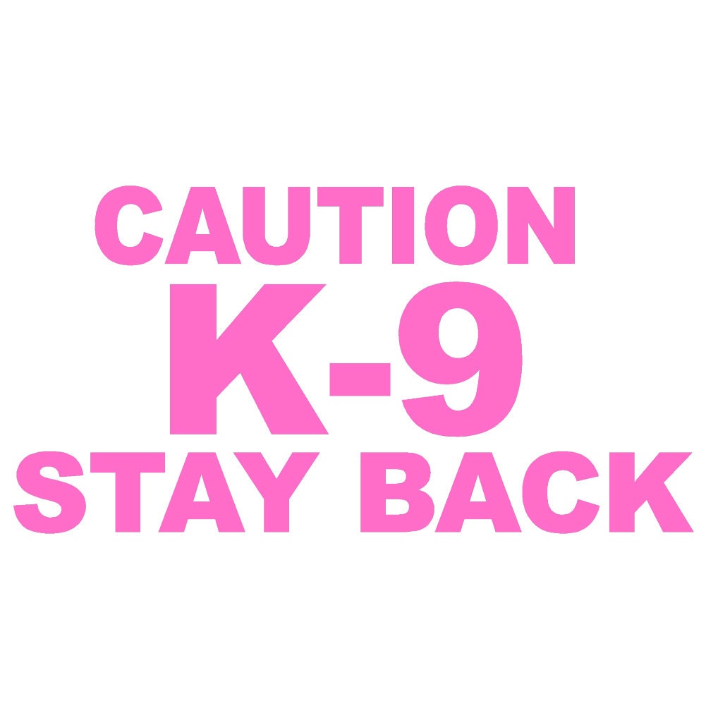 2 Pack - Caution K-9 Stay Back Dog Warning 6" Vinyl Decal Window ...