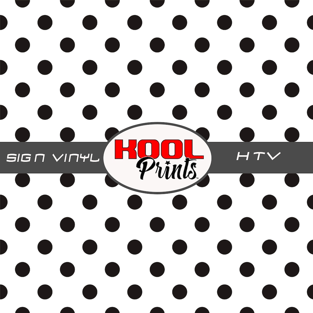 Kool Prints™ BW Polka Dots 801 Pattern Printed Vinyl, Printed Patterned ...