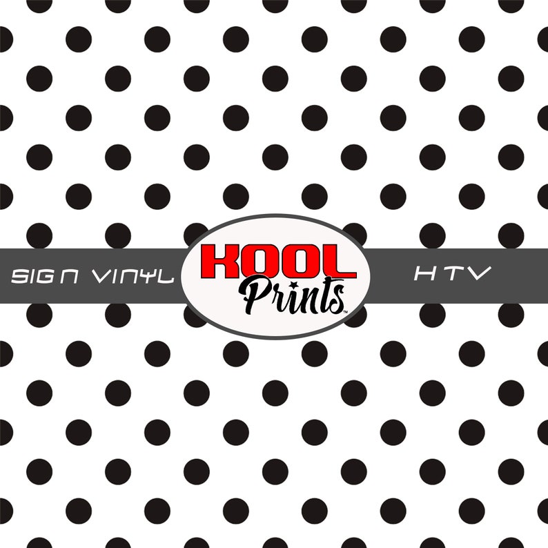 Kool Prints™ BW Polka Dots 801 Pattern Printed Vinyl, Printed Patterned ...