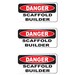 Danger Scaffold Builder (3pack) 2" X 1" White/black/red Full Color ...