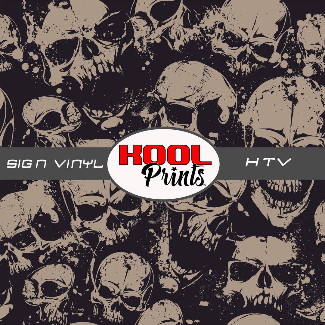 Kool Prints™ GRUNGE Skulls 1211 Pattern Printed Vinyl, Printed ...