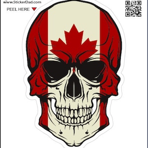 STICKER DAD Flag Skull Canada Full Color Printed Sticker - Size-5 ...