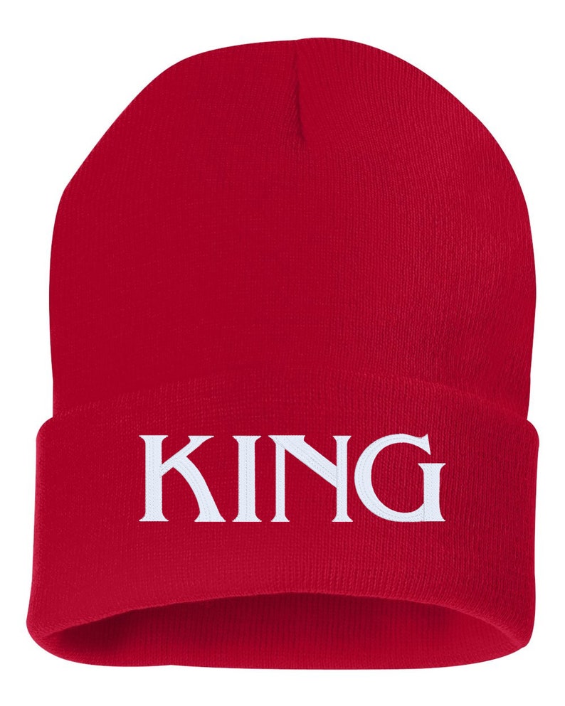 KING Embroidered Cuffed Beanie Hat Embroidered Gift Dad - Etsy