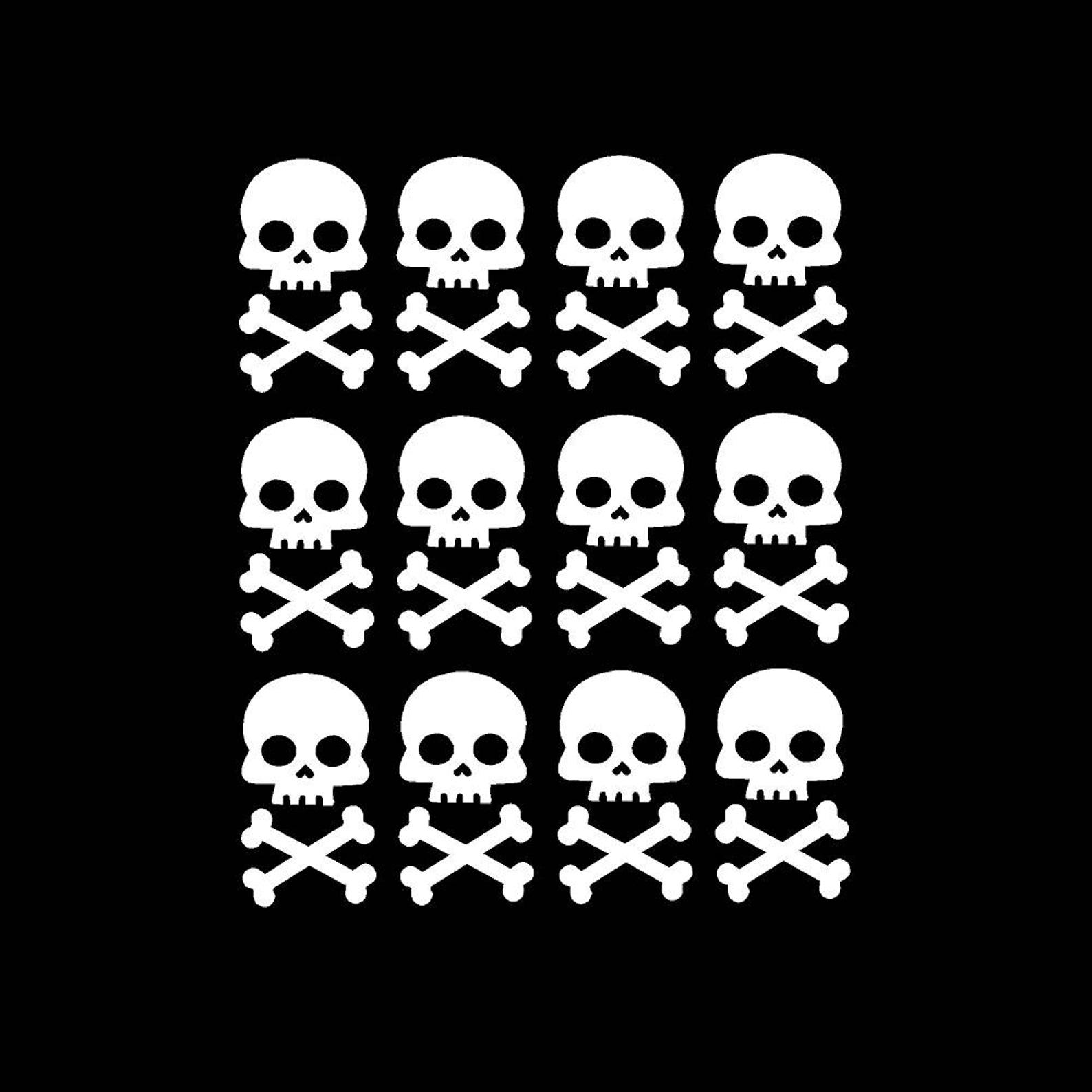 Skull and Crossbones Small 12 Pack Each Decal 2 X - Etsy