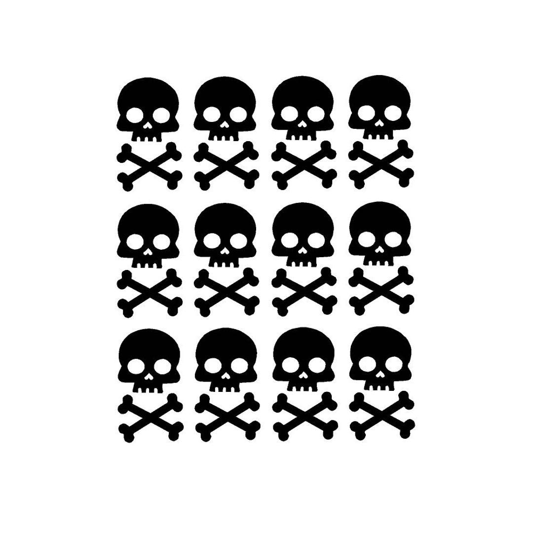 Skull and Crossbones Small (12 Pack) - Each Decal 2" X 1" Vinyl Decal ...