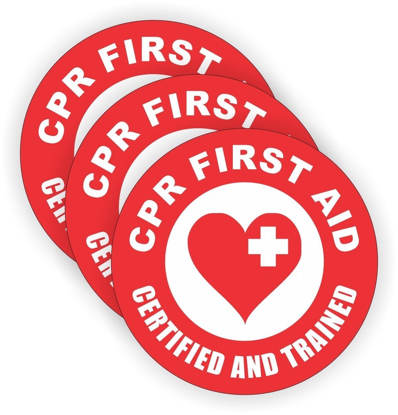 CPR First Aid Certified and Trained 3 Pack 2 Round - Etsy