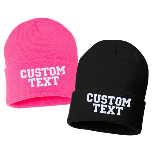 Custom Embroidered Cuffed Beanies Embroidery Cap - Etsy