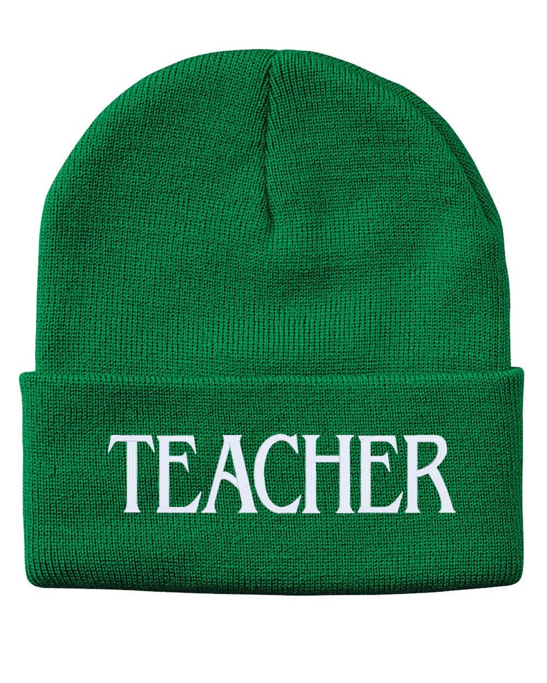 TEACHER Embroidered Cuffed Beanie Hat, Embroidered Gift, EDUCATOR ...