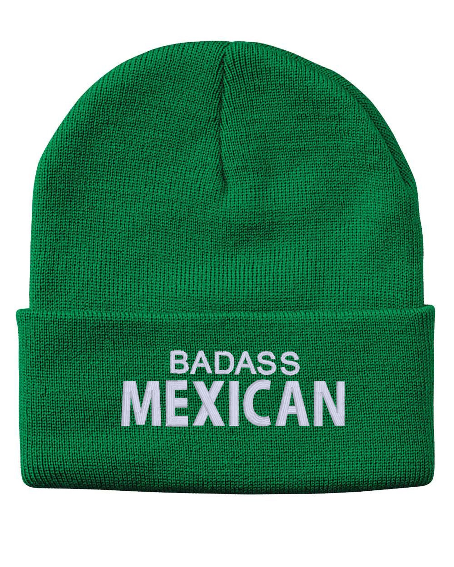 BADASS MEXICAN Embroidered Cuffed Beanie Hat Embroidered - Etsy