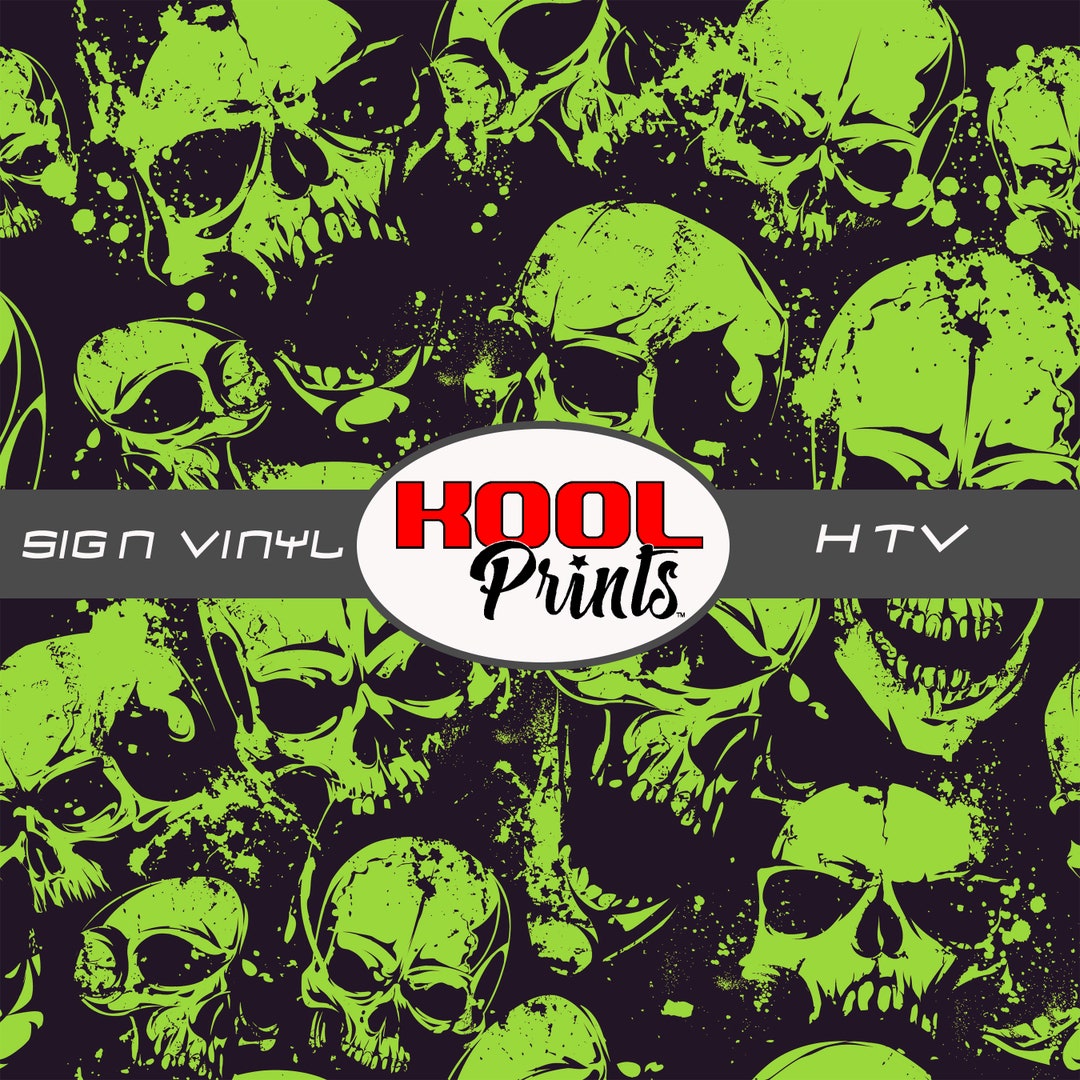 Kool Prints™ GRUNGE Skulls 1211LG Pattern Printed Vinyl, Printed ...