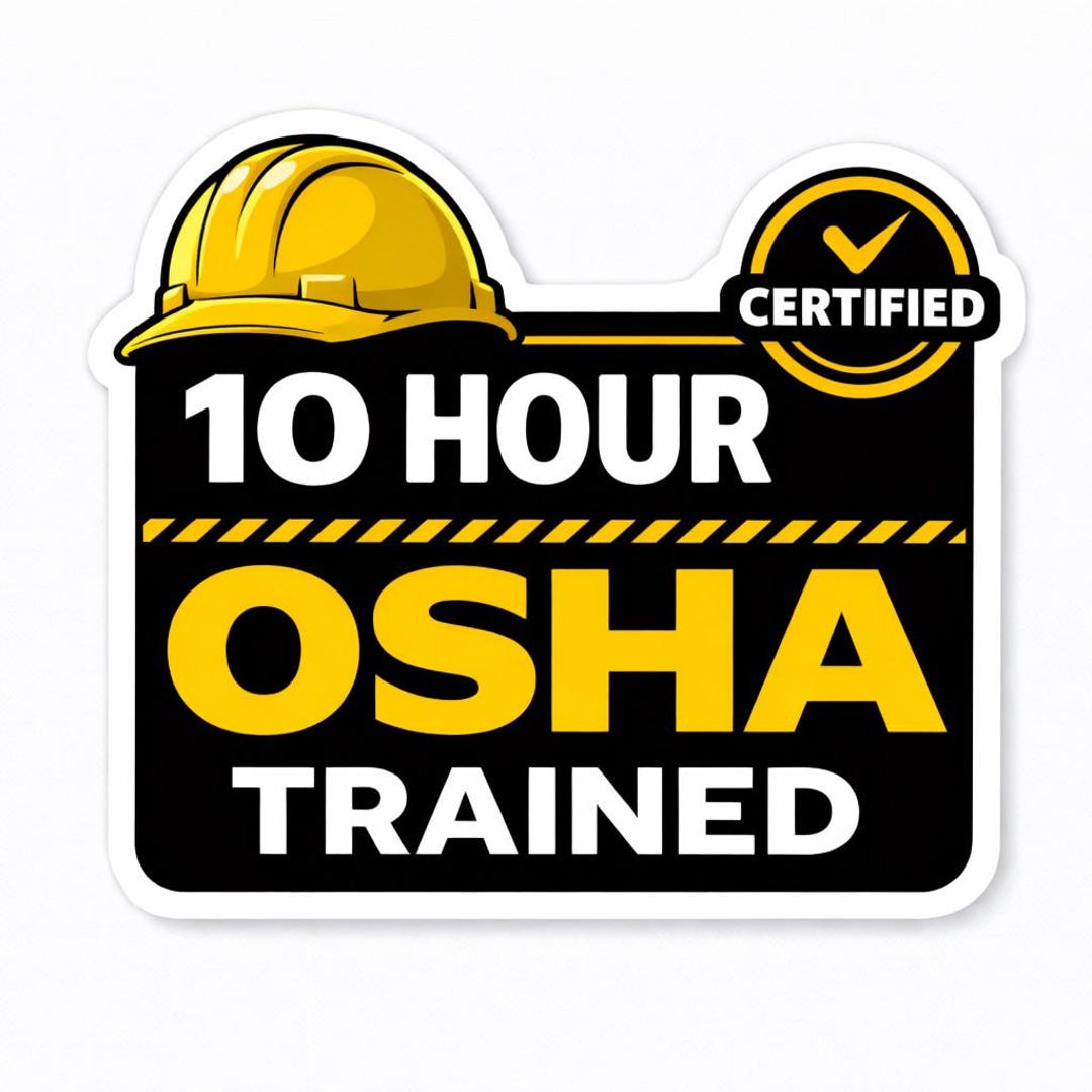 Stickerdad - Hard Hat 10 Hour OSHA Trained Rectangle Stickers (model ...
