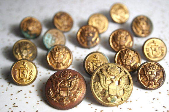 Vintage United States Army WWII Brass Buttons | Etsy