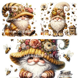 Watercolor Bee Gnome Clipart, 30 Bee Gnomes Clipart, Bee Gnome, Gnome ...