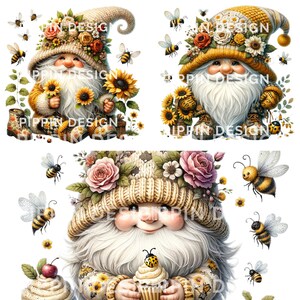 Watercolor Bee Gnome Clipart, 30 Bee Gnomes Clipart, Bee Gnome, Gnome ...
