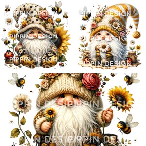 Watercolor Bee Gnome Clipart, 30 Bee Gnomes Clipart, Bee Gnome, Gnome ...