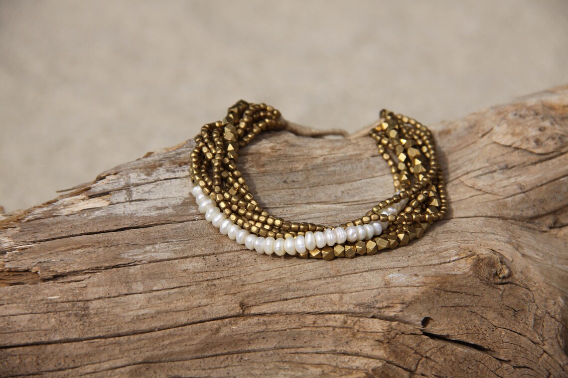 Stackable Bead Silver Bracelet Sweet Water Pearl Bracelet | Etsy