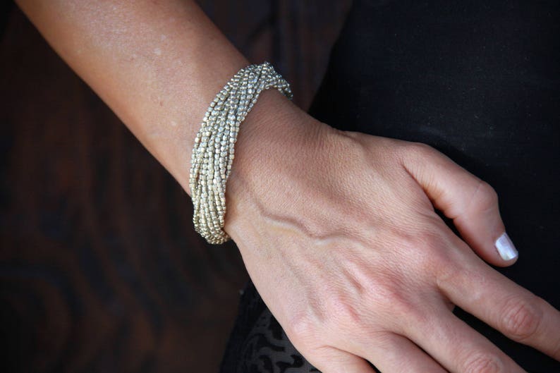 Stacking Bracelet Boho Wrap Bracelet Casual Silver Beaded - Etsy