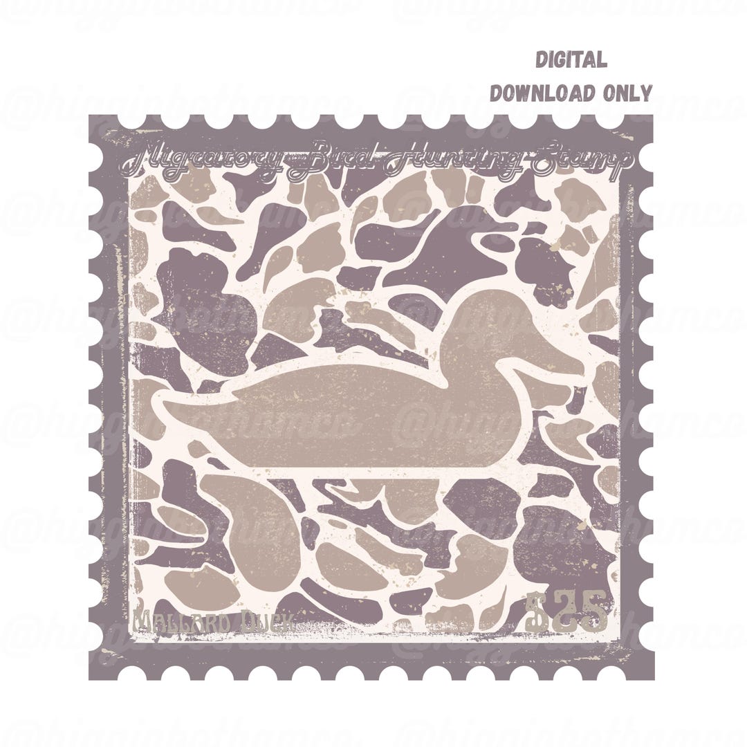 Mallard Duck Stamp for Girls Digital Download Png Waterfowl Design ...