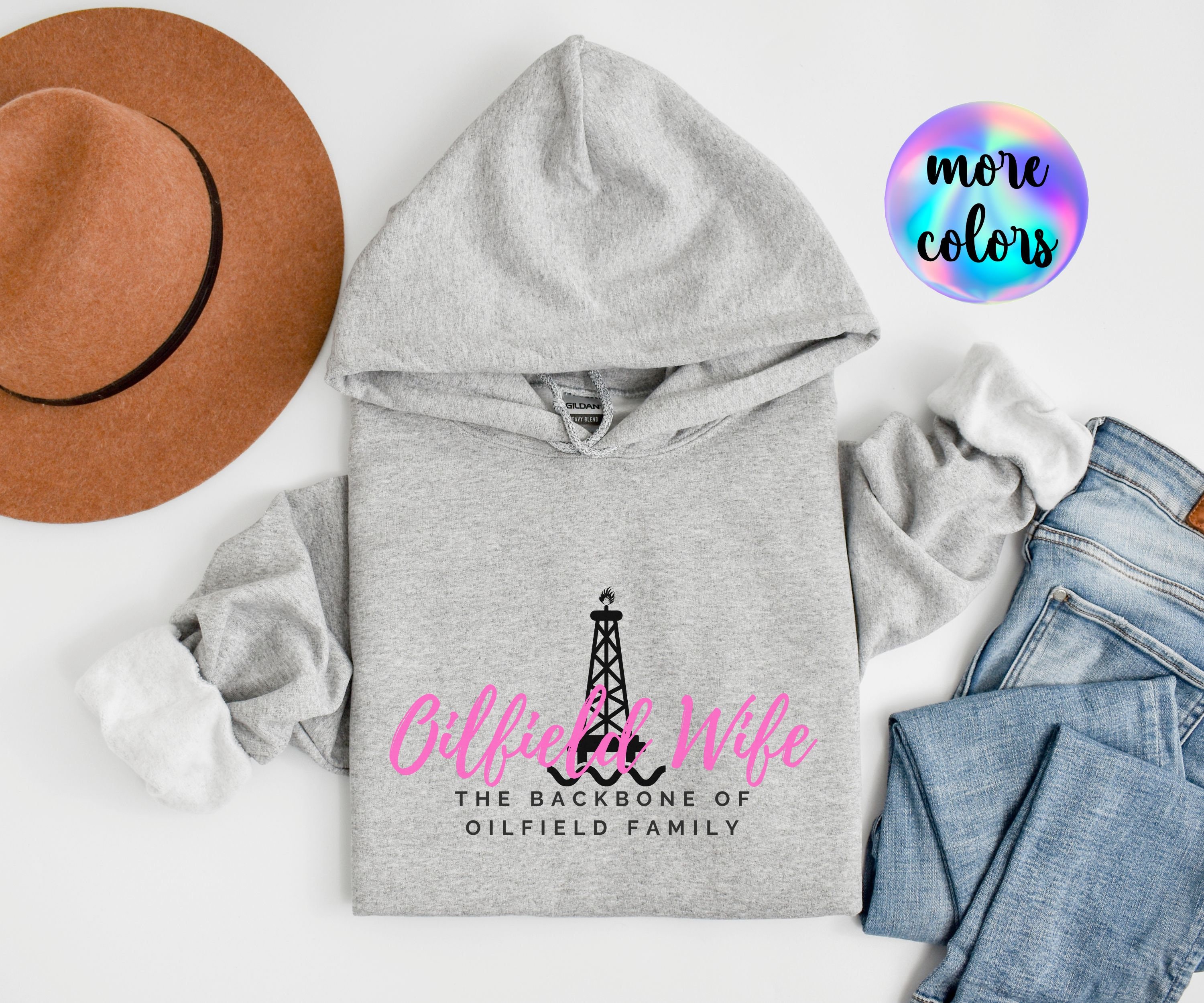 Oilfield Wife Hoodie Oil Rig Hooded Sweatshirt Gift for Proud Pipeline ...