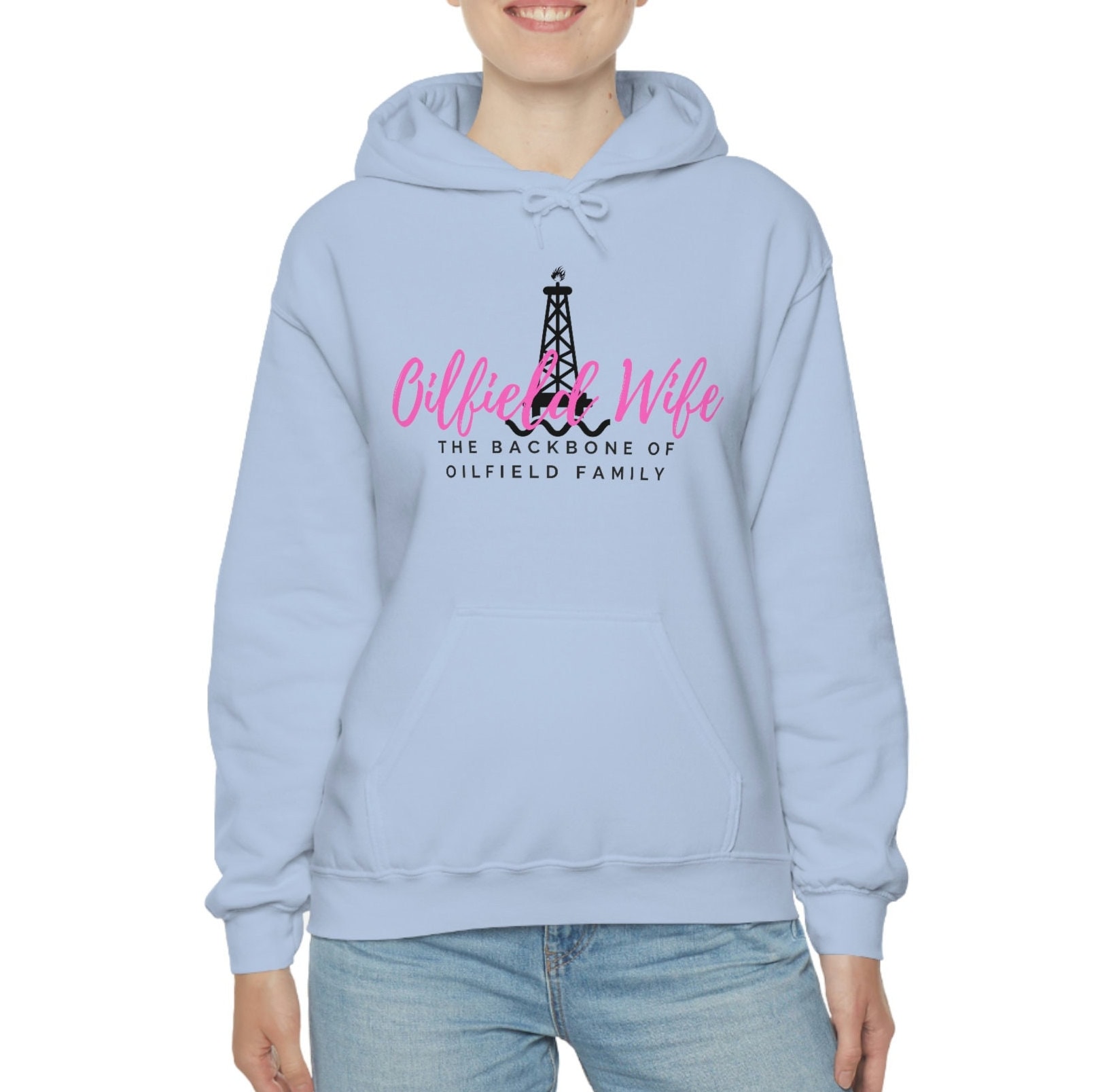 Oilfield Wife Hoodie Oil Rig Hooded Sweatshirt Gift for Proud Pipeline ...