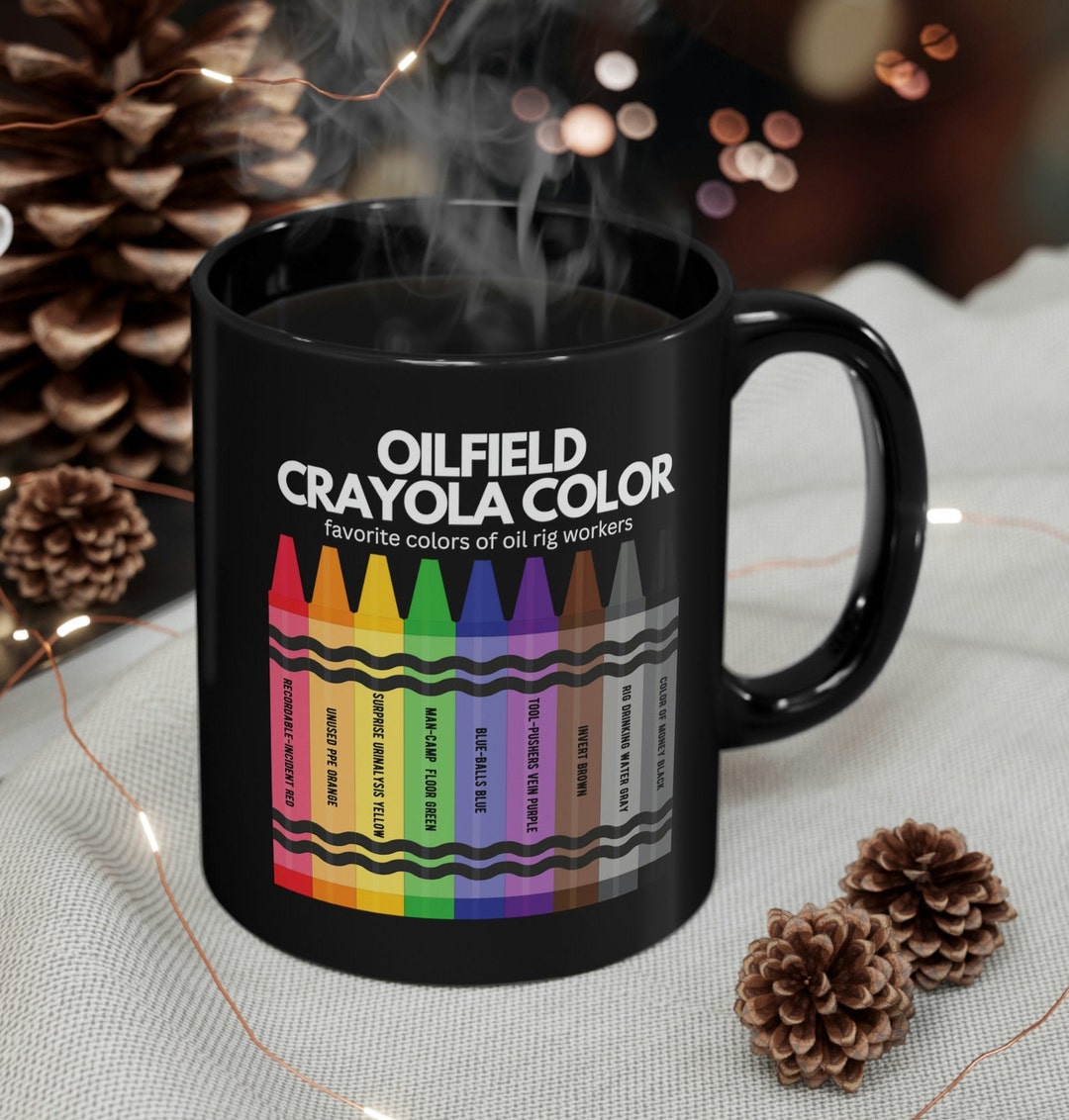 Oilfield Crayola Color Oil Rig 11 Oz Ceramic Mug,unique Offshore Coffee ...