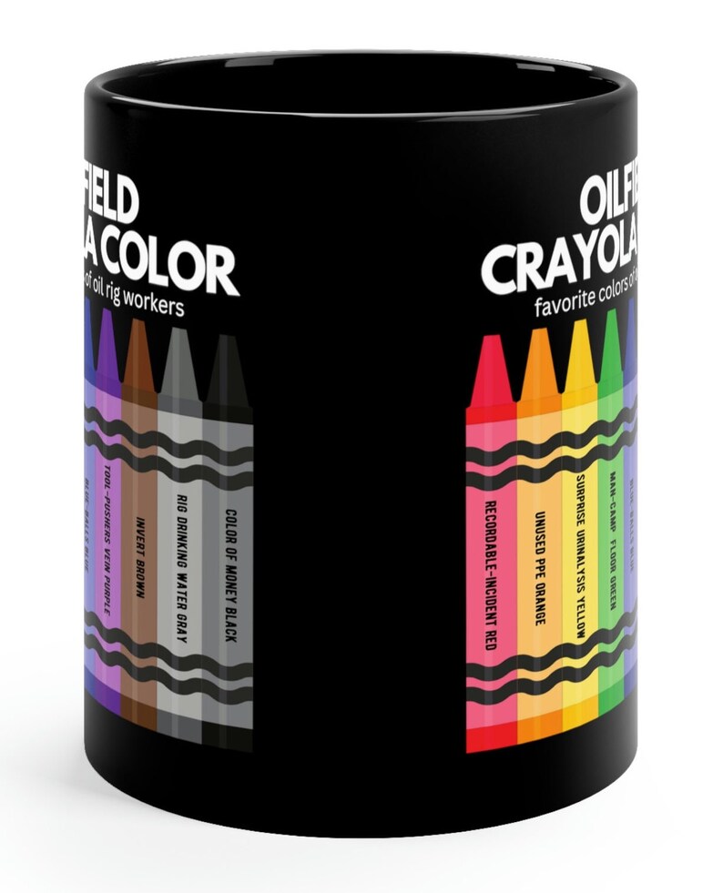 Oilfield Crayola Color Oil Rig 11 Oz Ceramic Mug,unique Offshore Coffee ...