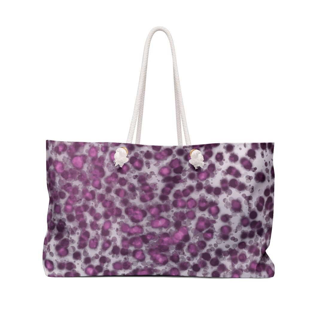 Purple Gram Stain Oversized Weekender Tote Bag Large Lined Beach Bag ...