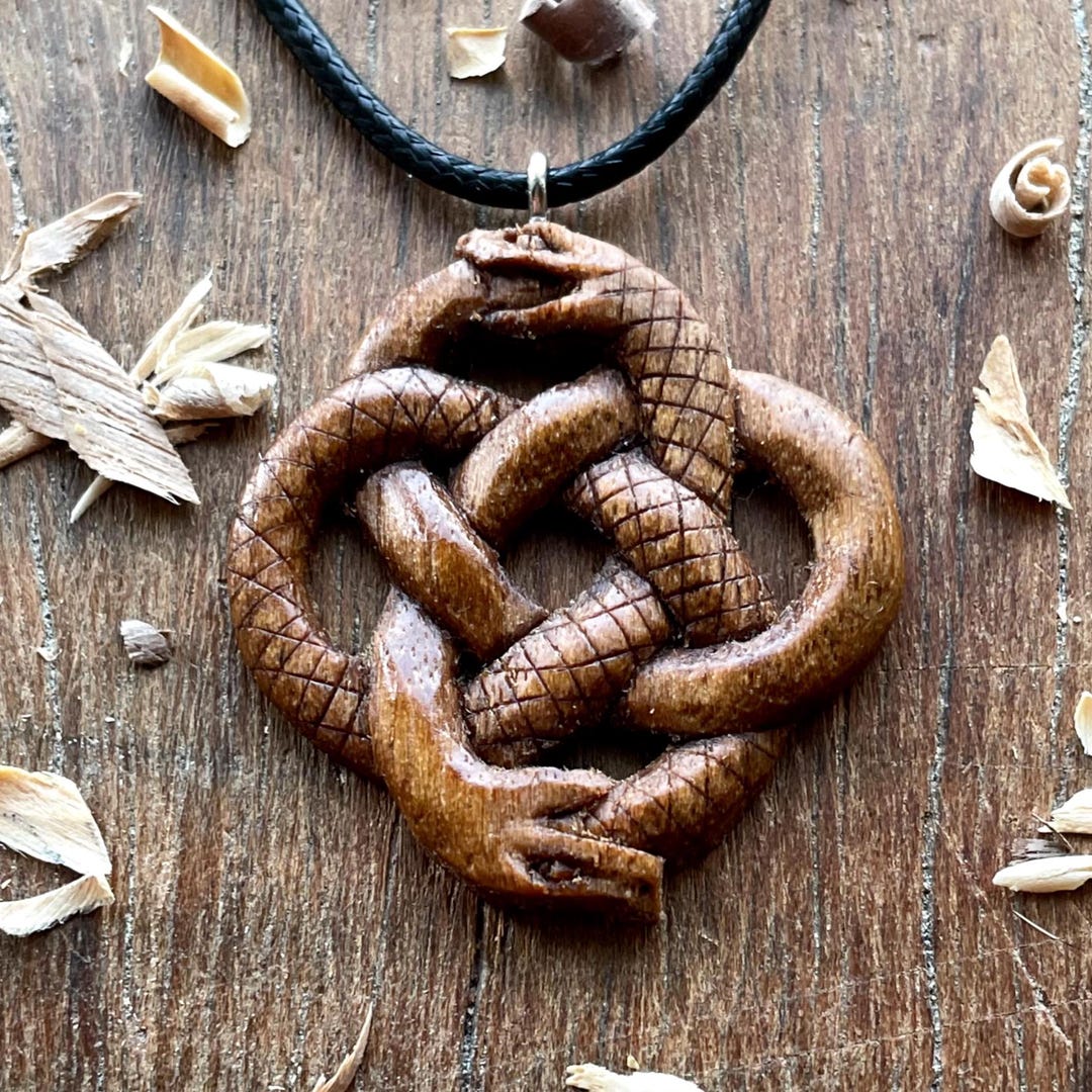 Uroboro Snake Triquetra Necklace, Auryn the Never Ending Story Hand ...