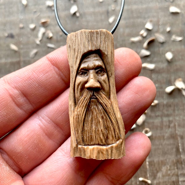 Carved Wood Pendant - Etsy
