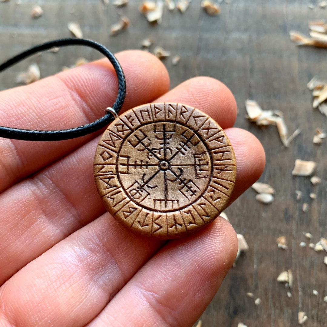 Vegvisir Compass Rune Pendant Runes Symbols Handmade - Etsy