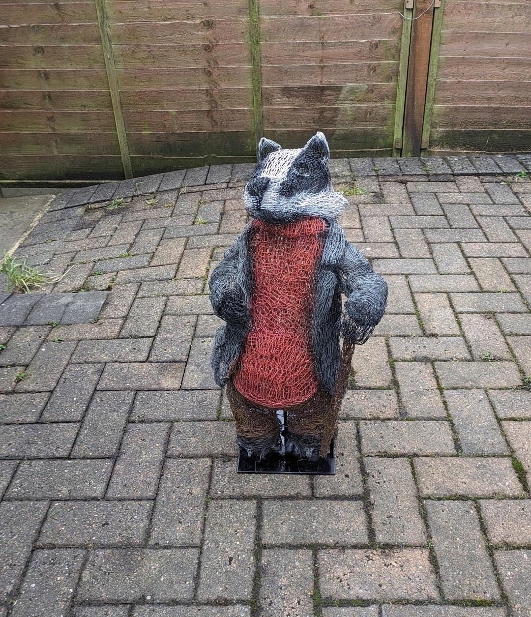 Mr Badger Wire Sculpture Garden Art - Etsy