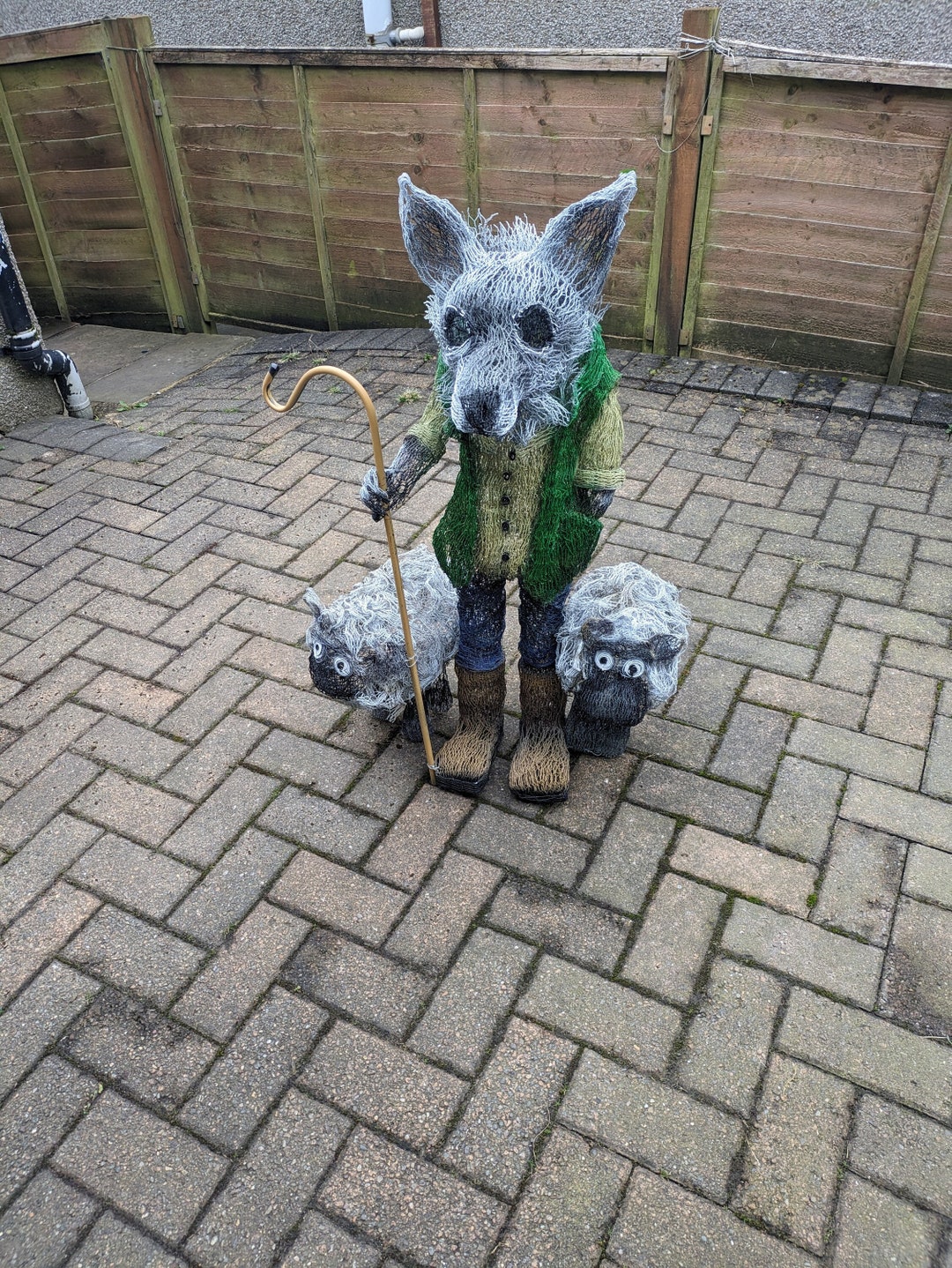 The Shepherd Wire Art Garden Yard Sculpture - Etsy